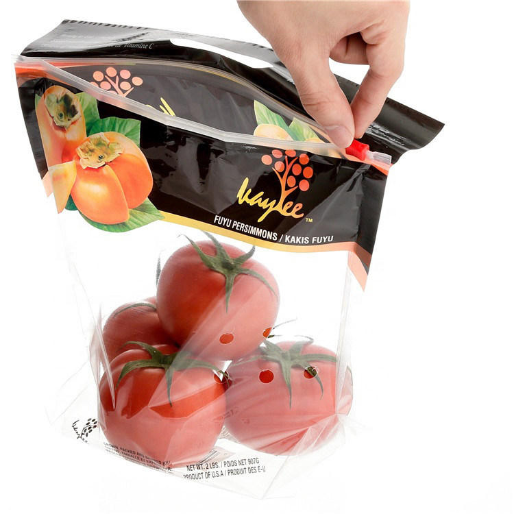 Stand Up Perforated Bags For Vegetables , PP Green Bags To Keep Produce ...
